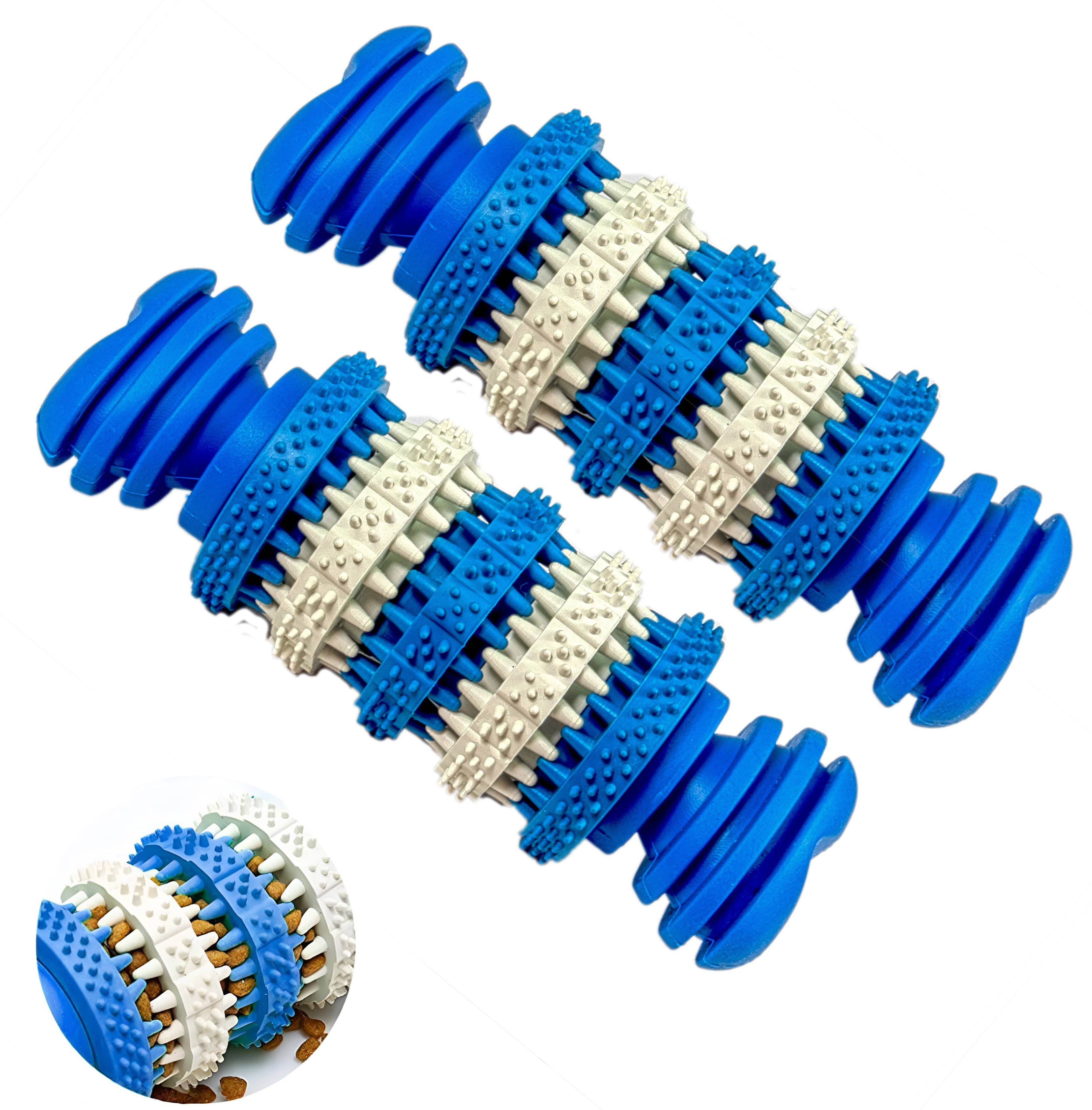 Dog Chew Toy Brushing Bone & Food Treat Dispenser - 2pc Interactive Toy ...