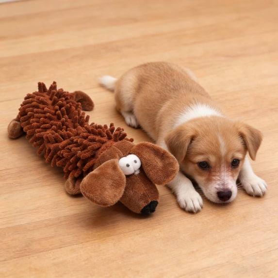 Dog Chew Toy, Tough Squeaky Chew Toys for Puppy Teething, Durable Plush ...