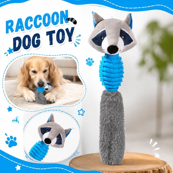 Dog Chew Toys, Raccoon Plush, Puppy Oral, Dog Dental Care, 15X4 in Tpr ...