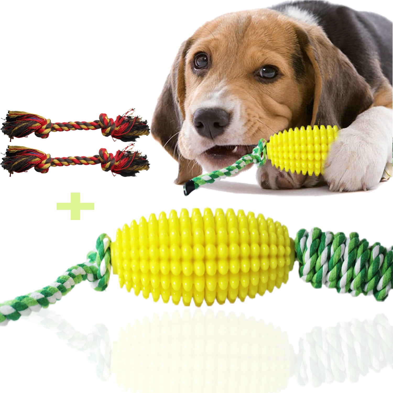 Dog Chew Toys for Aggressive Chewers, Likaty Indestructible Rope Dog Toy Puppy Chew Teething ...