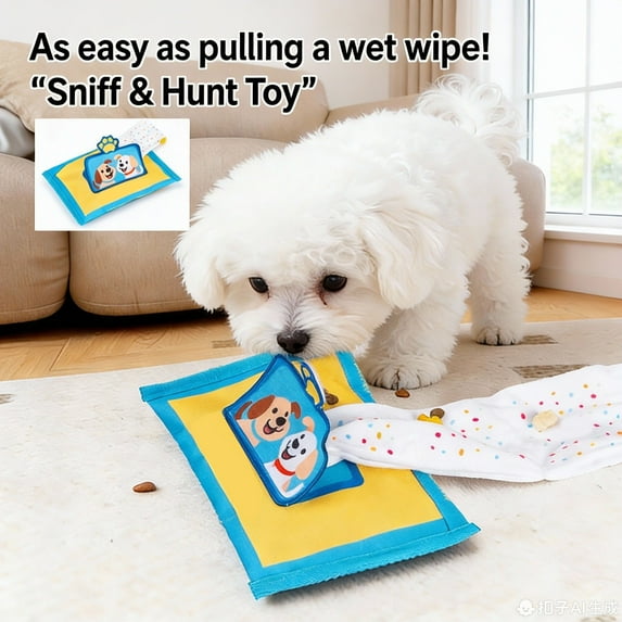 Dog Chew & Tug Toy, Simulated Tissue Paper Design Interactive Pet Toy ...