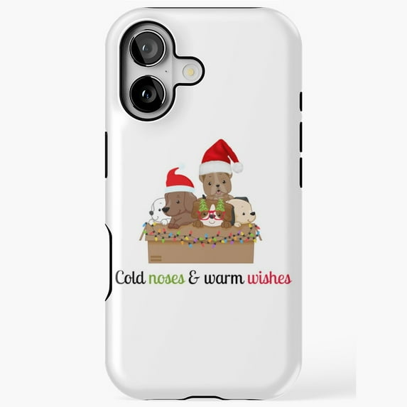 Dog Christmas Cold Noses Warm Wishes Art for iPhone 17 to 11 Pro Max ...