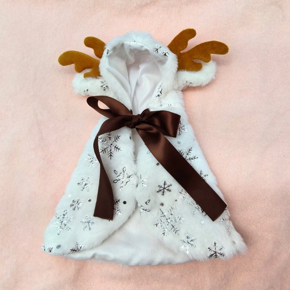 Dog Christmas Outfit, Cute Reindeer Dog Cloak, Winter Soft Warm Dogs ...