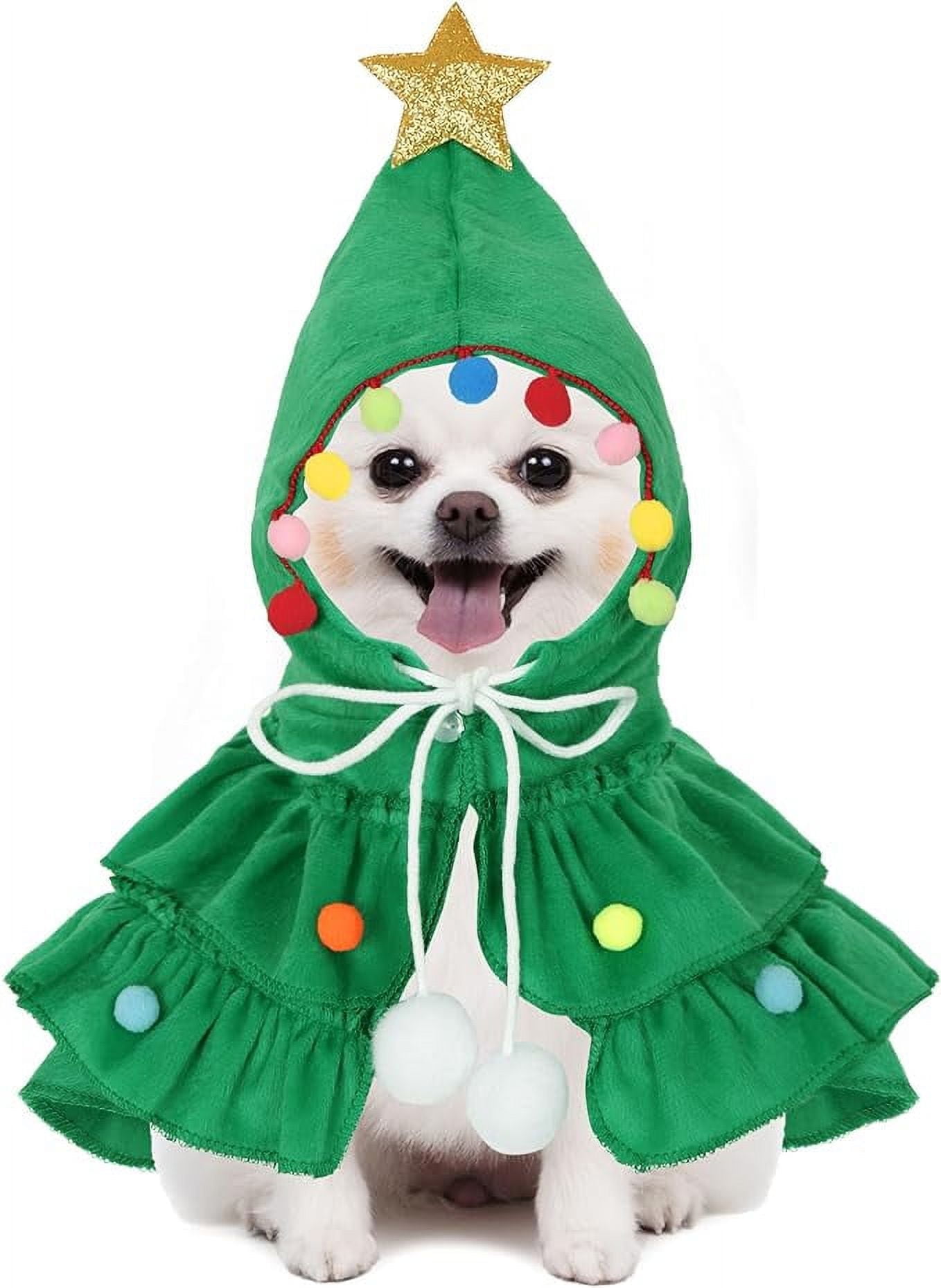 Dog Christmas Outfit Grinch Costume Elf Cat Cloak Puppy Clothes Kitten ...