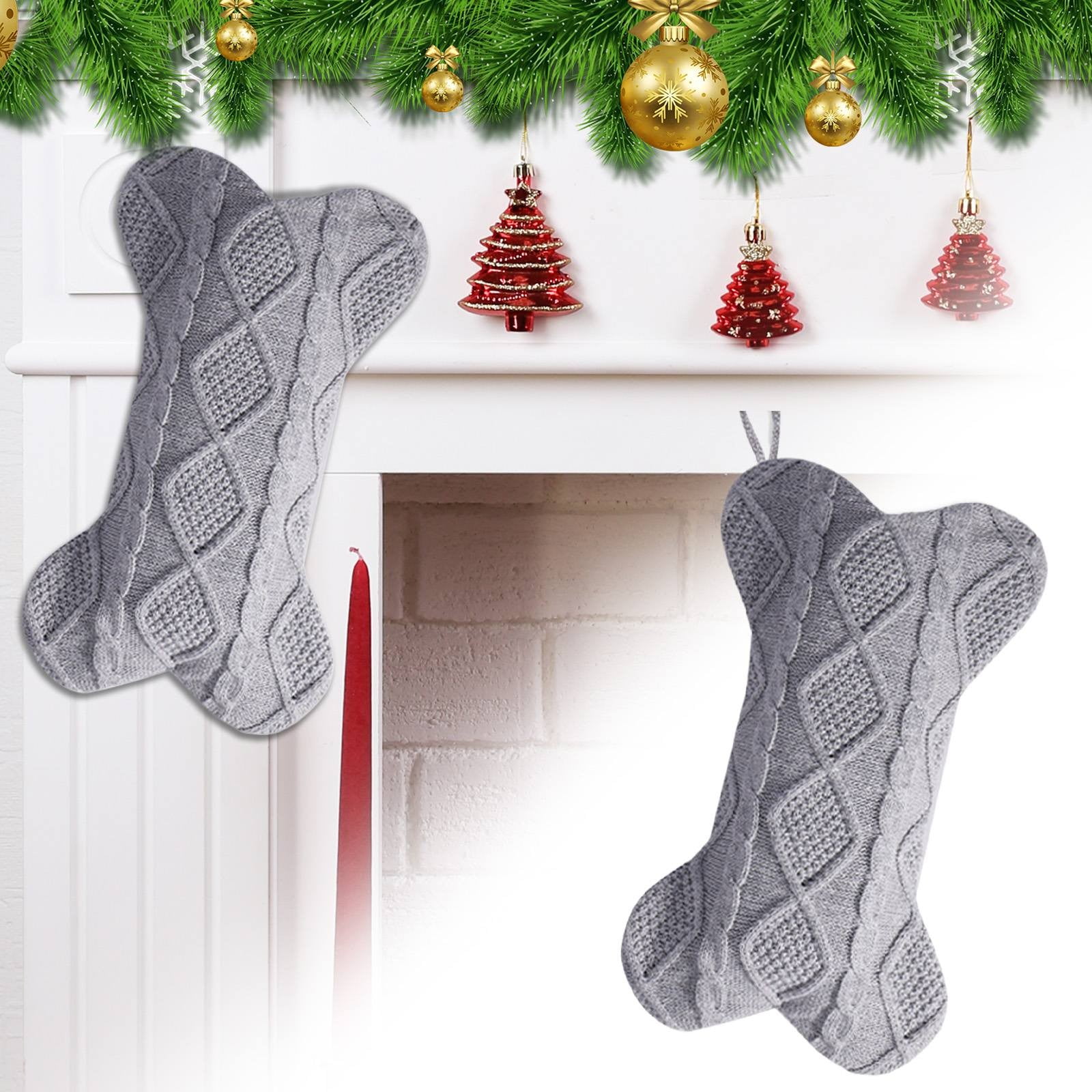 Dog Christmas Stocking, 16.5 Inch Large Double Side Knitted Christmas ...