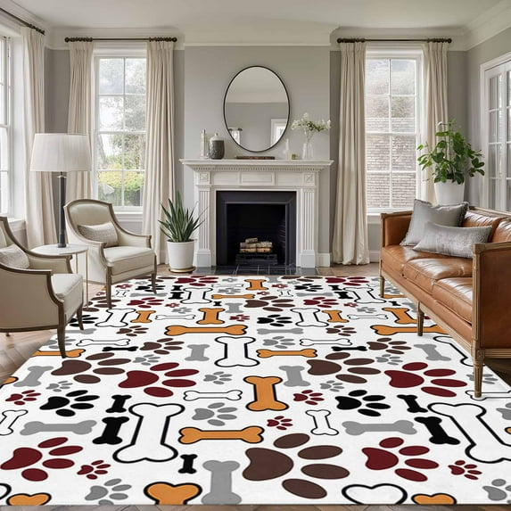 Dog Claws Area Rug 6x9 Washable Rug Non Slip Pet Cat Cartoon Cute ...