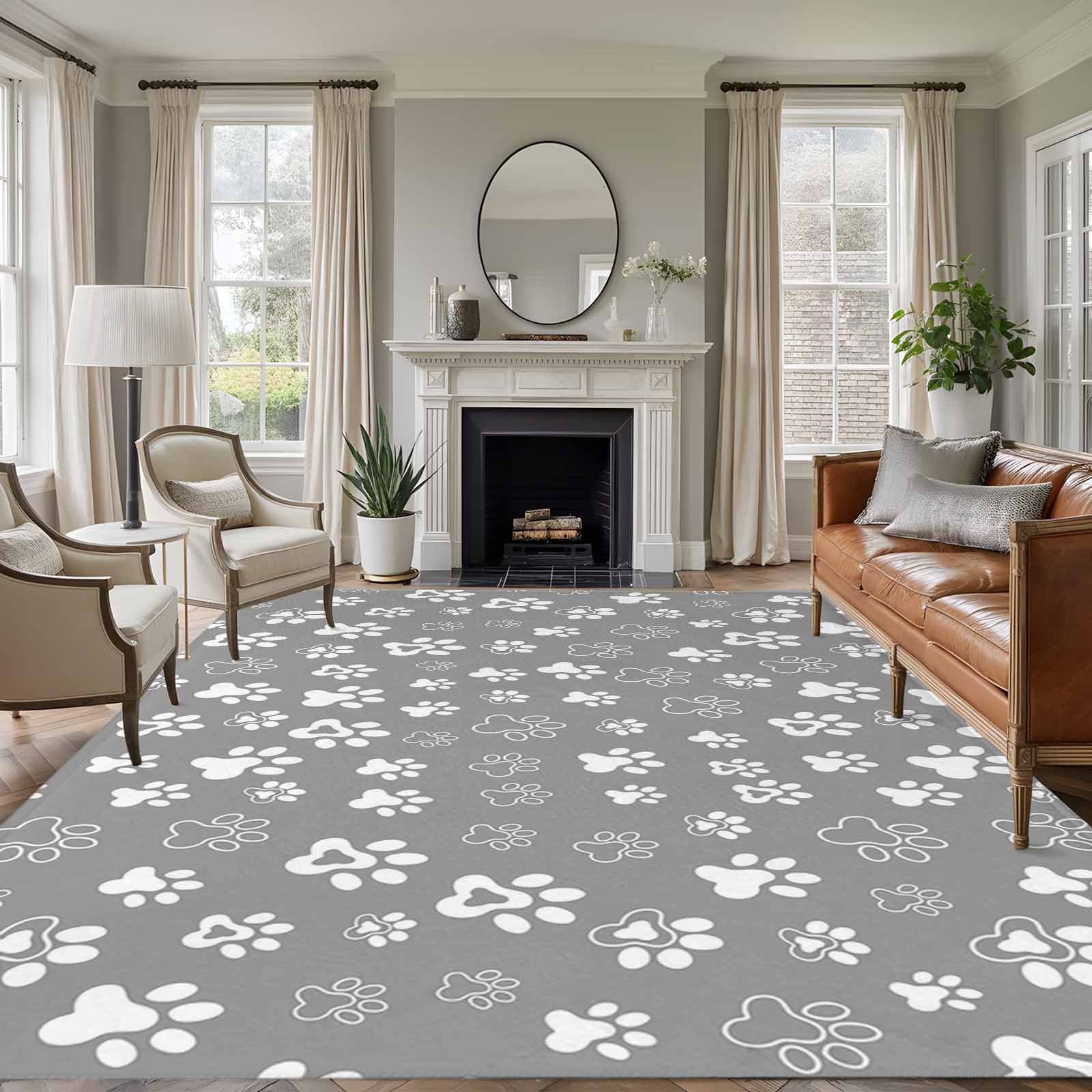 Dog Claws Area Rugs 8'x10', Washable Small Throw Rugs for Living Room ...