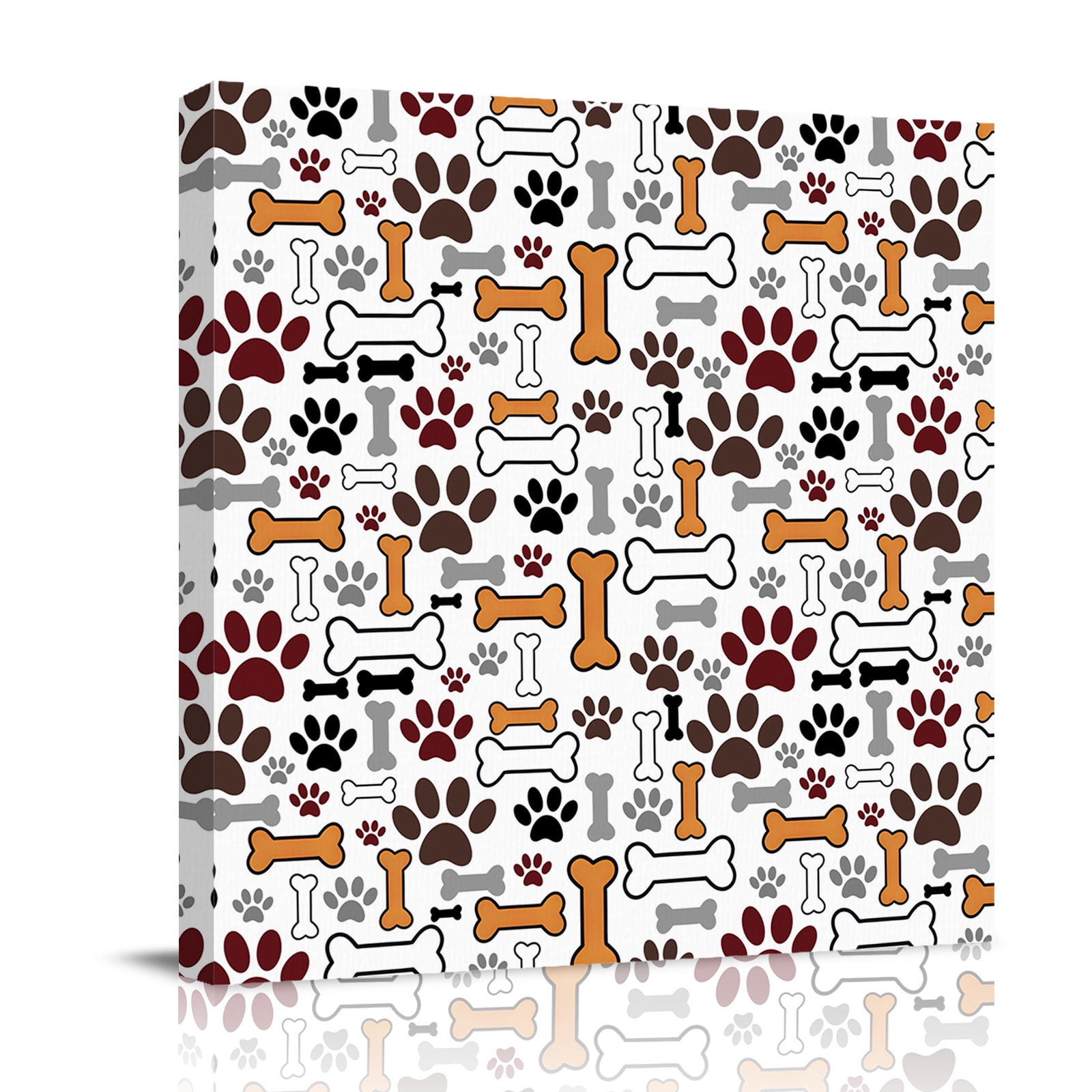 Dog Claws Bones Canvas Wall Art for Living Room, Cartoon Animal Cute ...