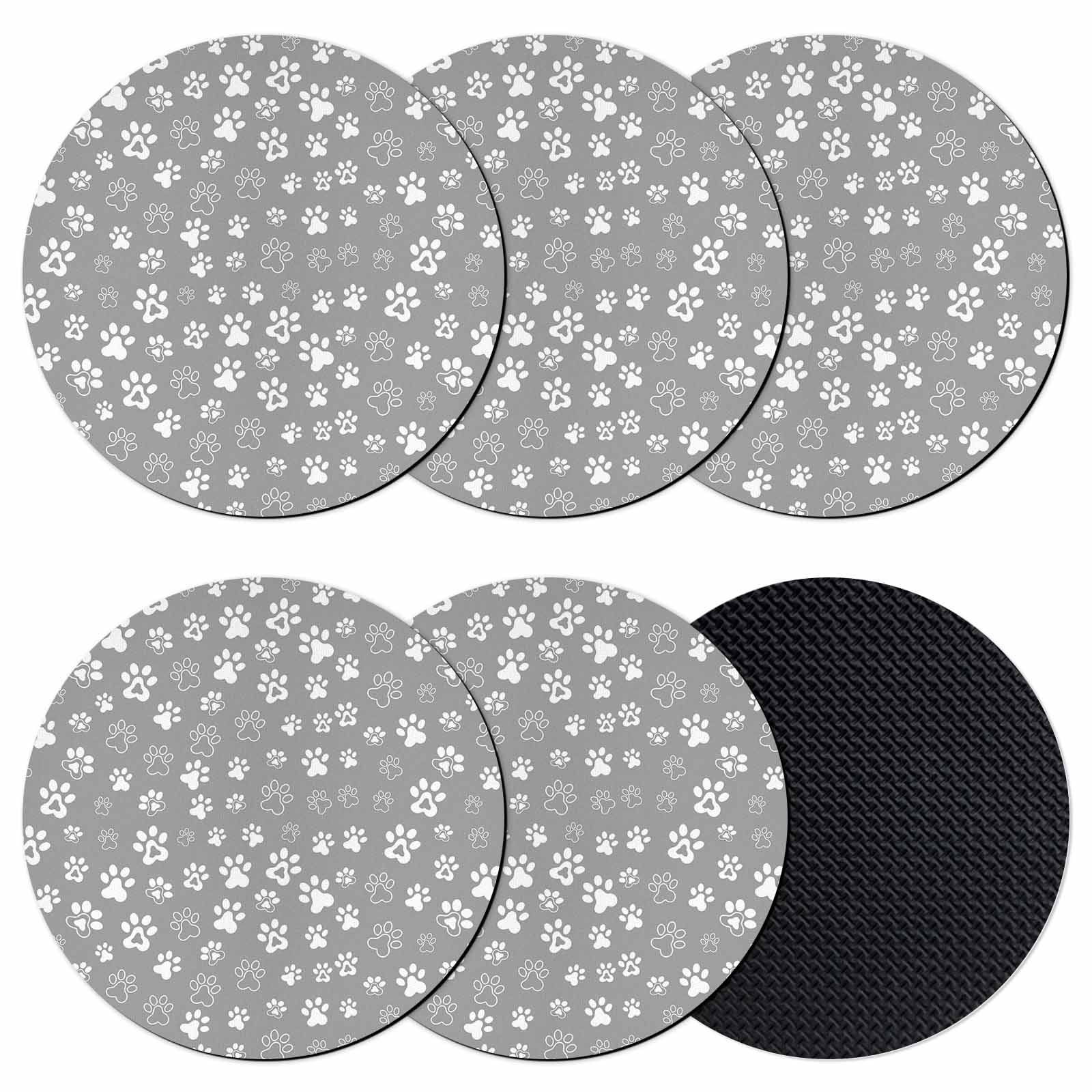 Dog Claws Coasters Set of 6, Absorbent Coasters for Drinks, Grey ...