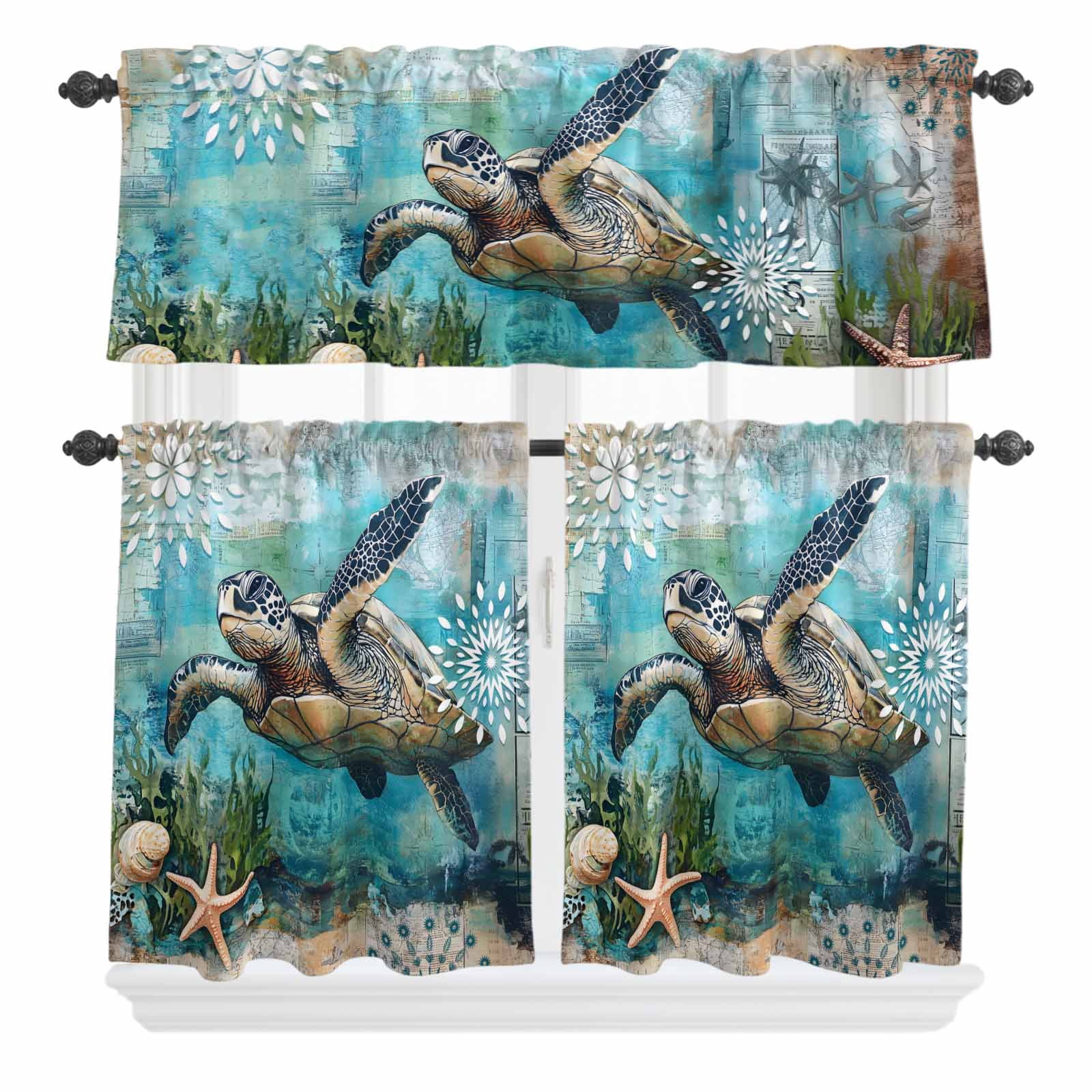 Dog Claws Curtain Valances Set Dog Bones Love Vintage Texture Kitchen ...
