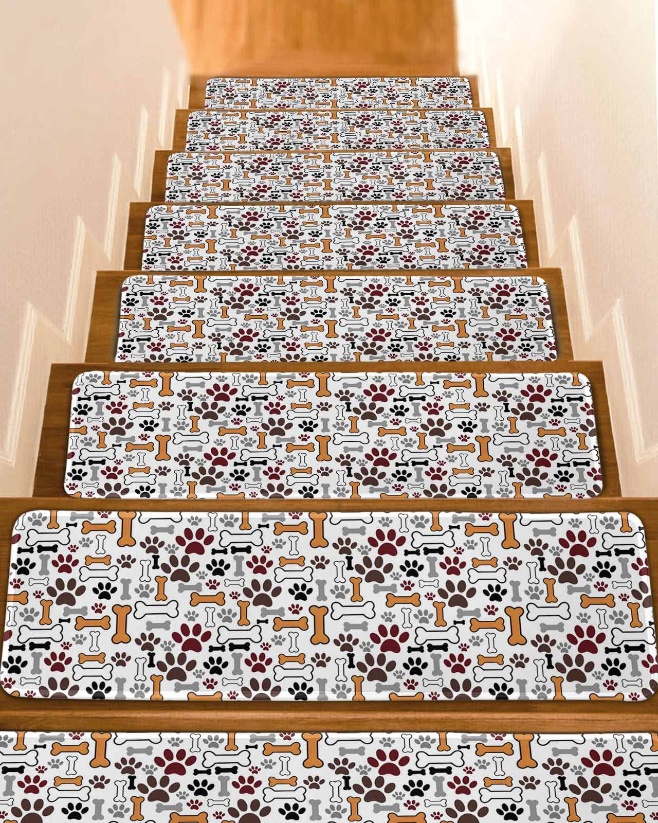 Dog Claws Non-Slip Stair Treads for Wooden Steps, 7 Pack-8x30in Carpet ...