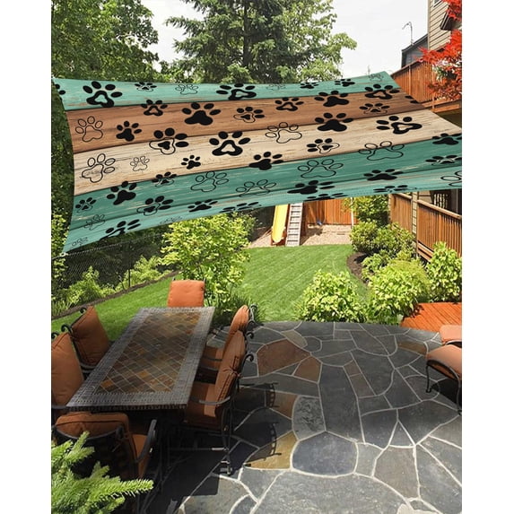 Dog Claws Painting Sun Shade Sail 8'X10' Green Wood Striped Farm Animal ...