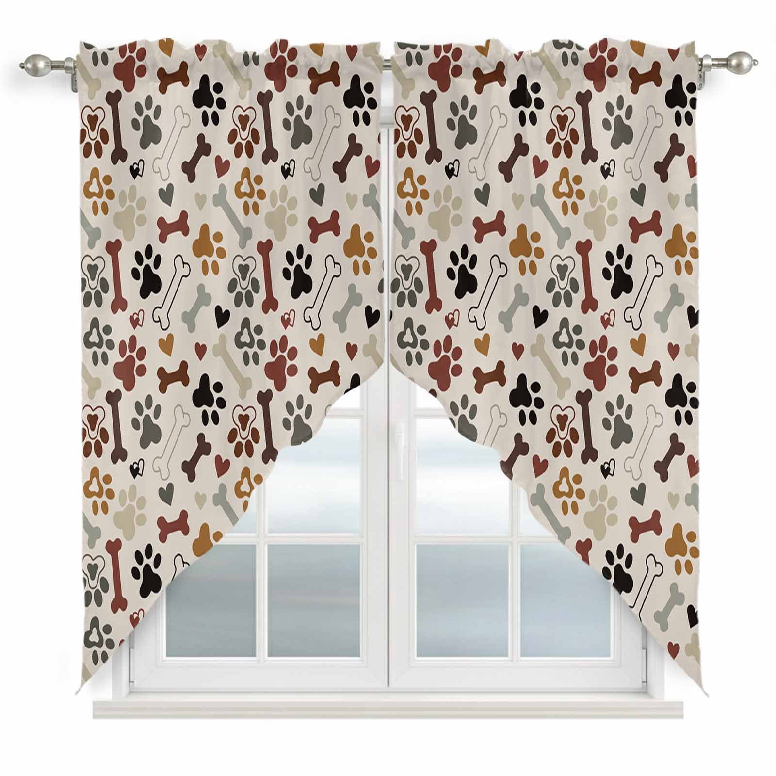 Dog Claws Swag Valances for Windows 36 inches Long, Dog Bones Love Cute ...