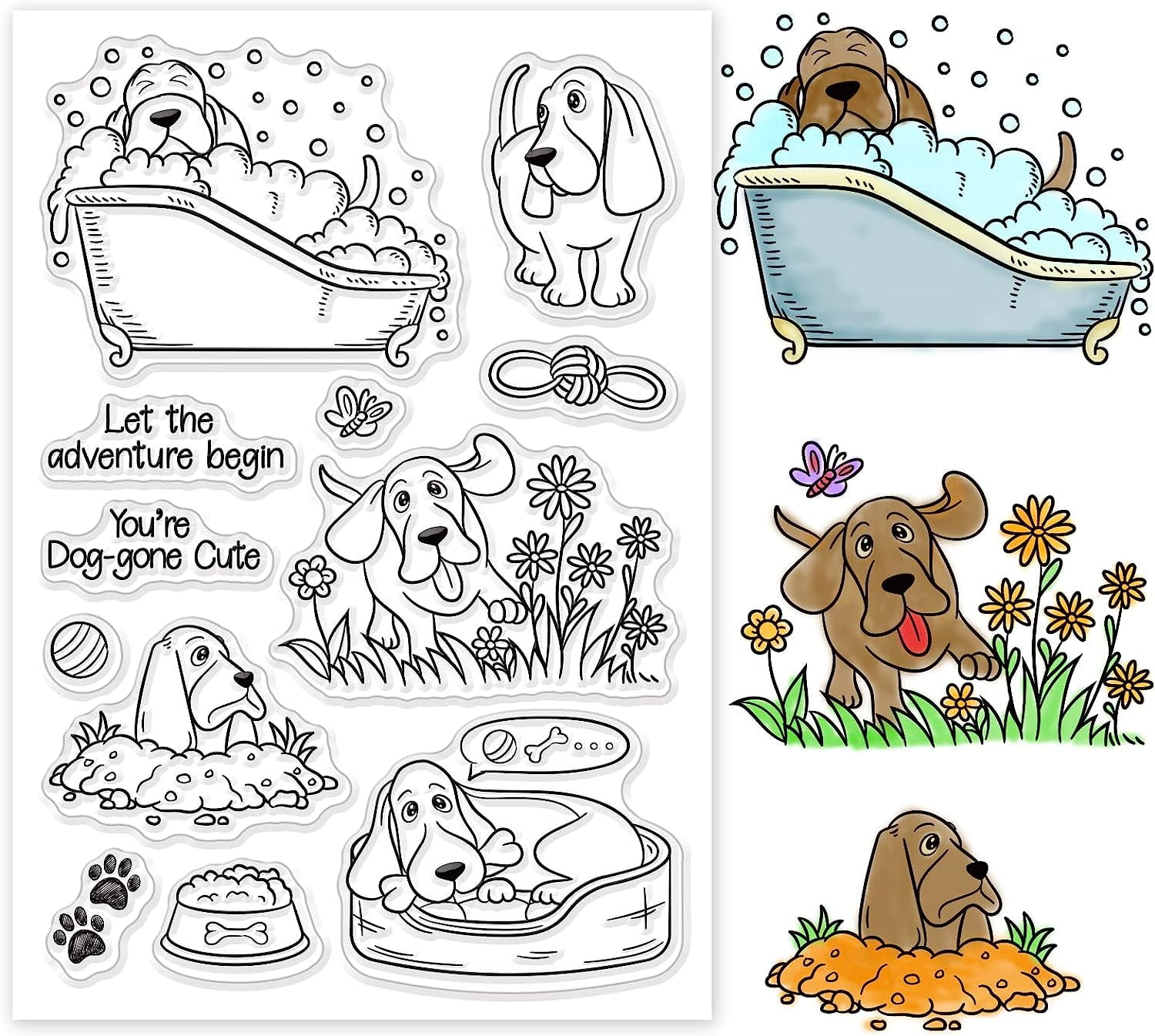 Dog Clear Stamps - Transparent Craft Stamps with Pet Doggie Shape ...