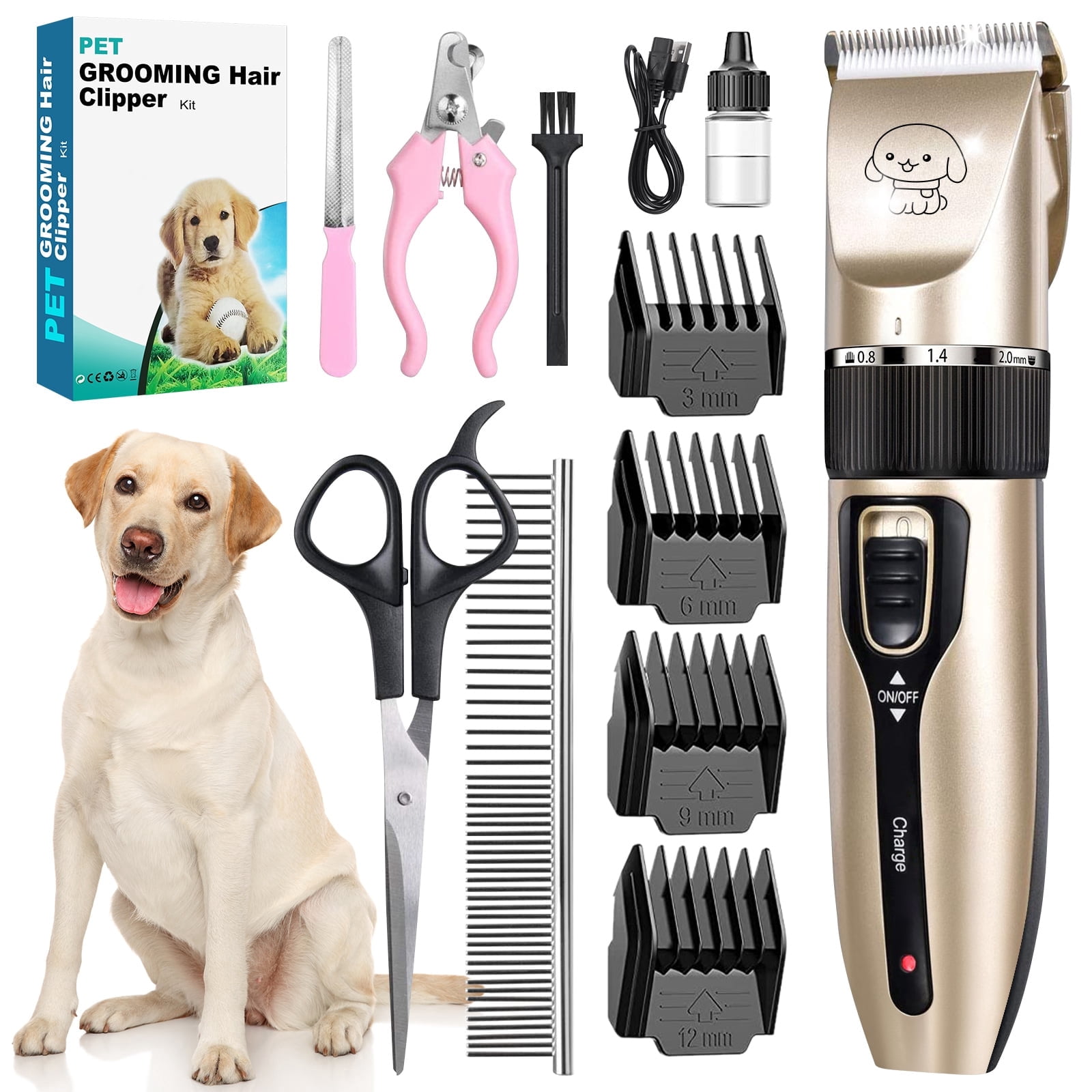 Cordless Dog Grooming Kit, Dog Clippers, Professional Quiet Electric ...