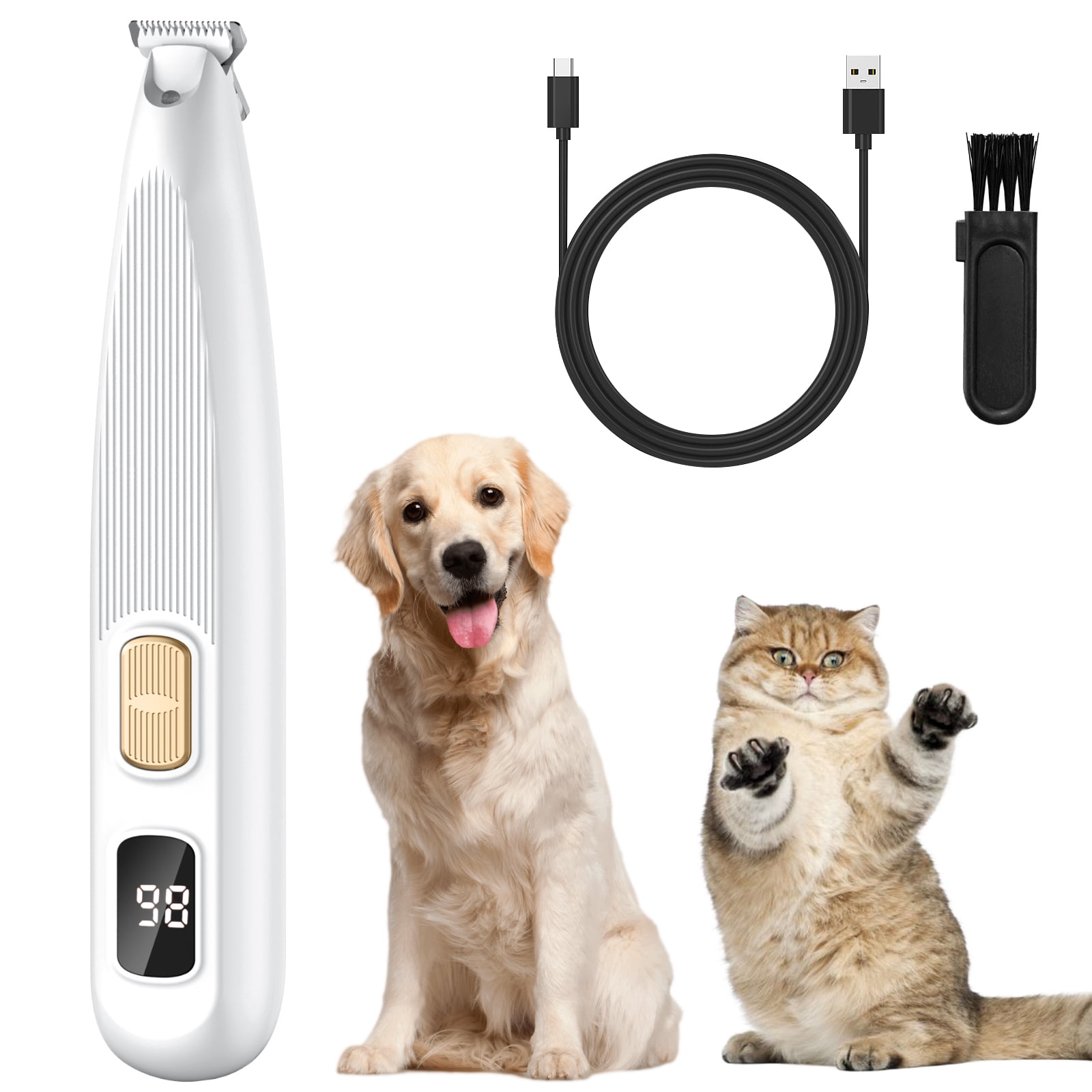 Dog Clippers,Cordless Small Pet Hair Grooming Trimmer,Low Noise for ...