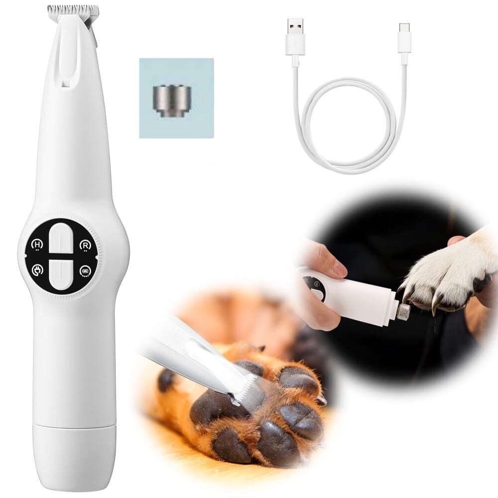 Dog Clippers for Grooming - 2 in1 Upgraded Electric Dog Paw Trimmer ...
