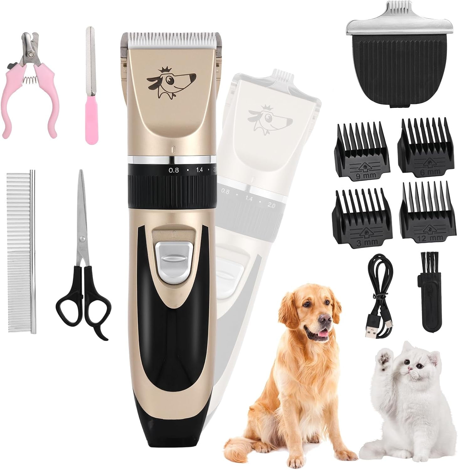 Dog Clippers Grooming Kit Dog Shaver Clippers Hair and Paw Electric ...