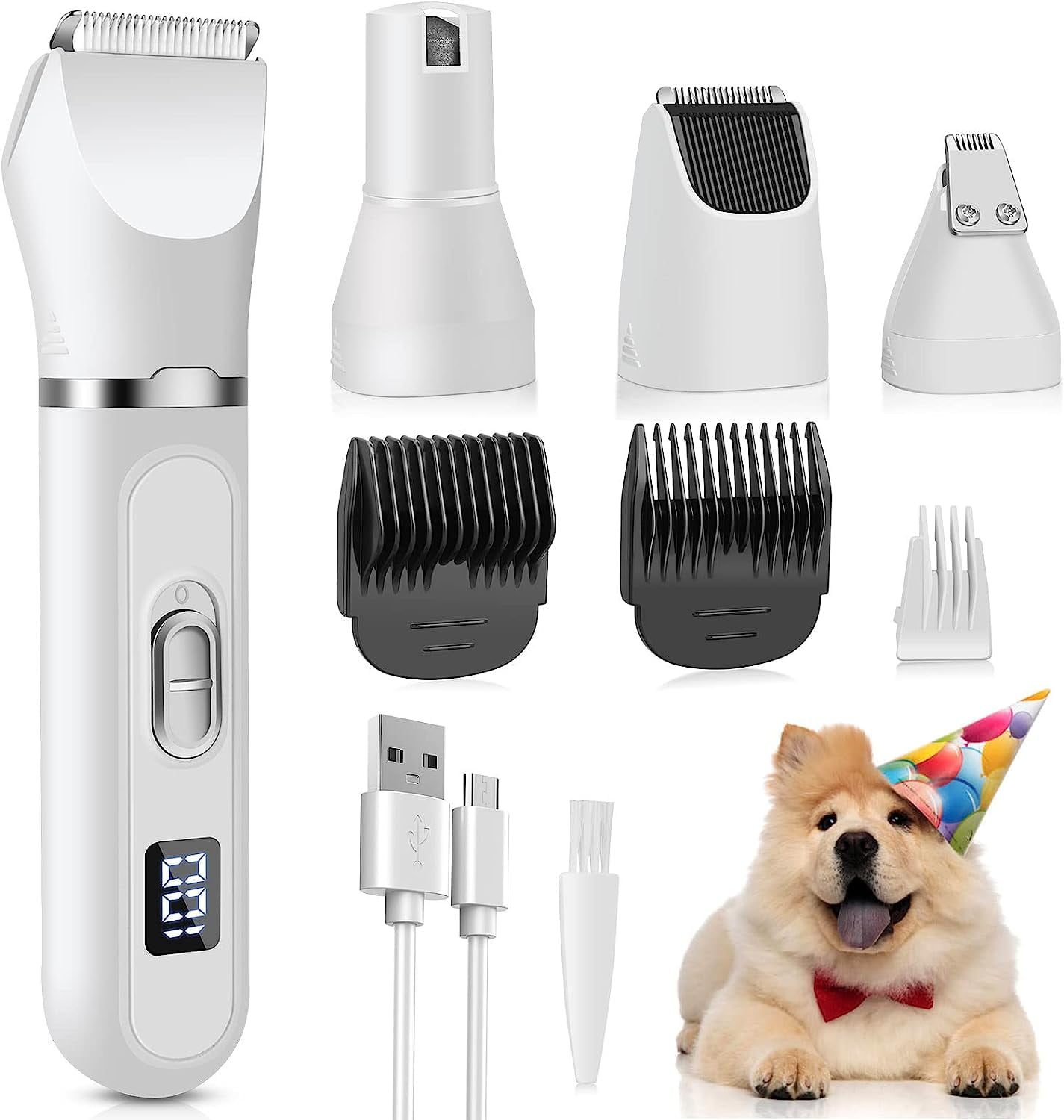 Dog Clippers for Grooming, Dog Nail Trimmers, 4 in 1 Dog Grooming Kit ...