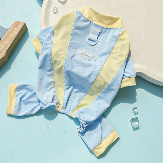Dog Clothes For Spring Summer, Ice Silk 4 Legged Outfit With Sun ...