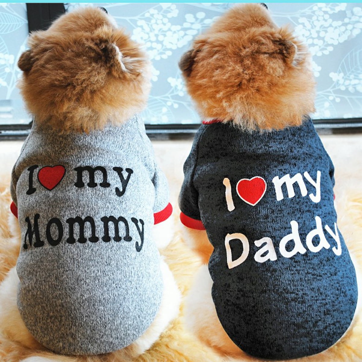 Dog Clothes I Love My Mommy&Daddy Design Outfit Apparel for Small Dogs ...