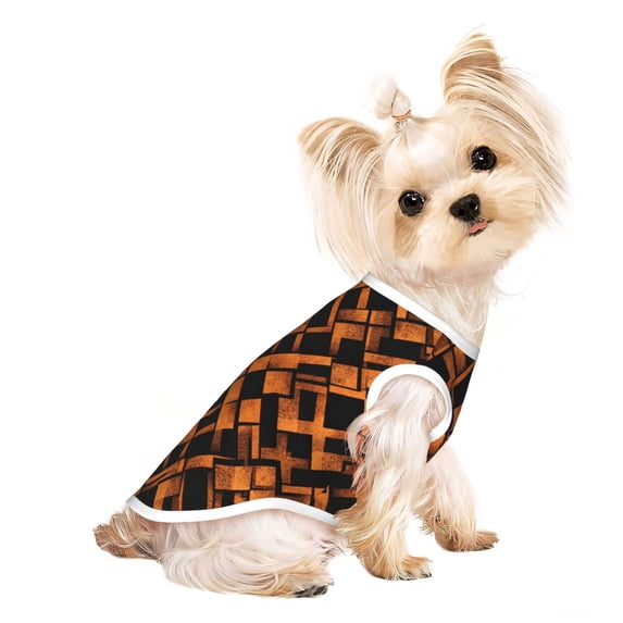 Dog Clothes for Small Dogs Orange And Black Background Puppy Shirt ...