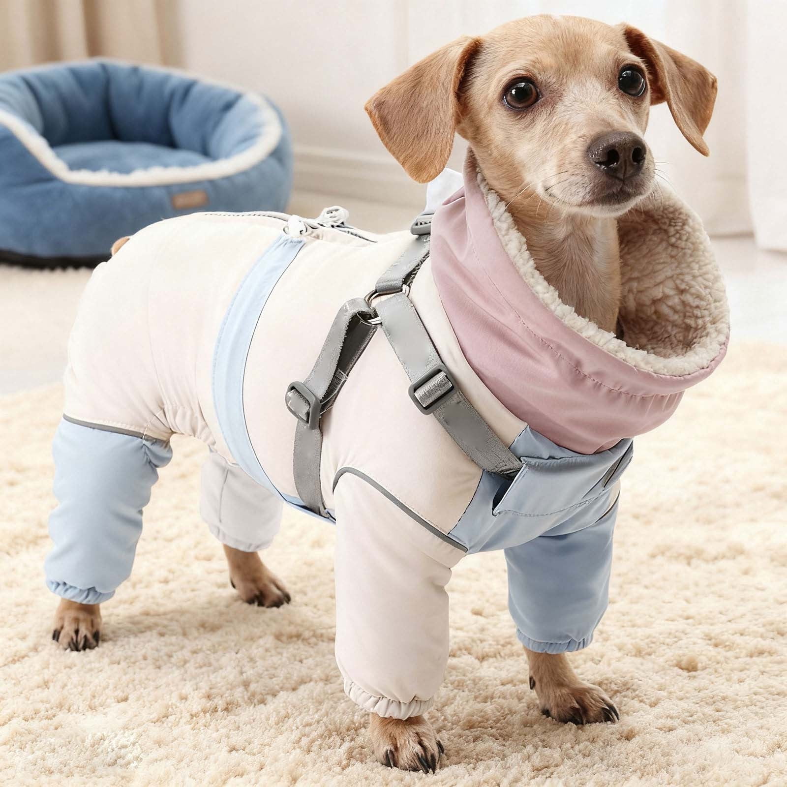 Dog Coat With Harness Built In 2-In-10 Windproof Dog Winter Jacket ...