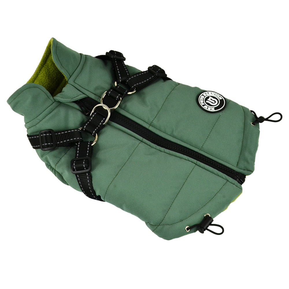 Dog Coat with Harness, Winter Pet Coat, Waterproof Fleece Dog Jacket ...