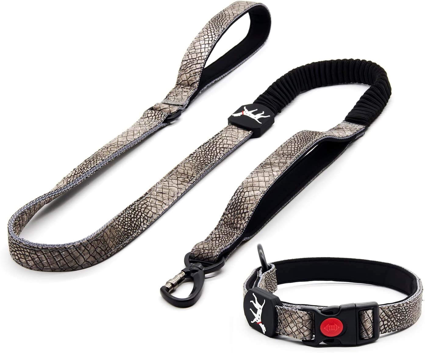 Dog Collar And Leash Set, Bungee Heavy Duty Adjustable Dogs Collars ...