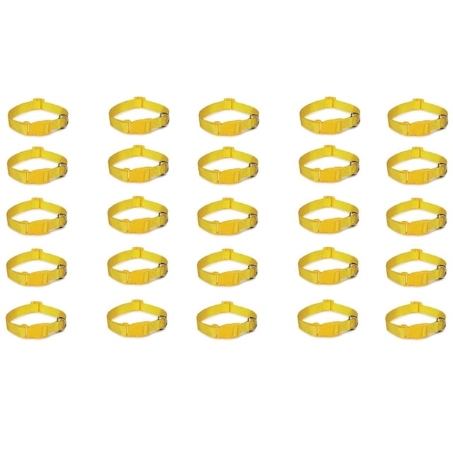 Dog Collar Bulk Packs Yellow Nylon Shelter Rescue Vet 4 Adjustable ...