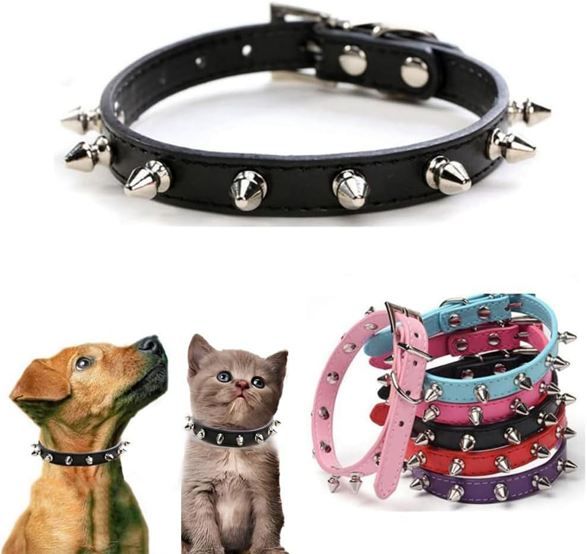 Dog Collar, Cat Collars Spiky Studded Puppy Collar Boy Stud Rivet Pu ...