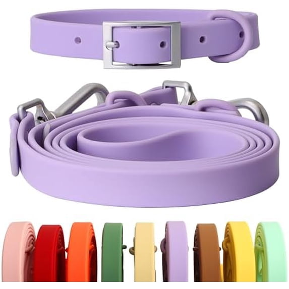 Dog Collar and Leash Set, Durable Waterproof Dog Leashes Collars, 5 ...