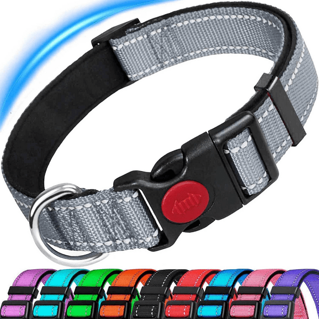Dog Collar, Reflective Adjustable Basic Dog Collar with Soft Neoprene ...