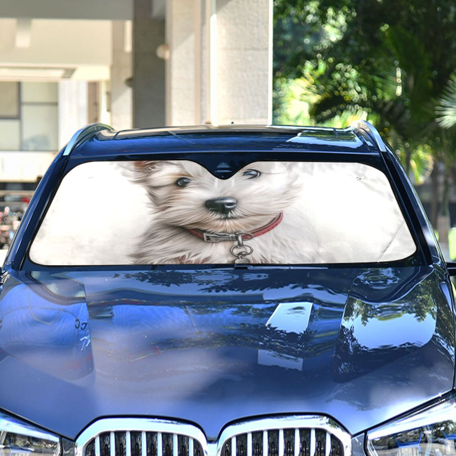 Dog Collar White Automotive Front Car Windshield Sun Shade Reflector ...