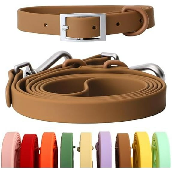 Dog Collar and Leash Set, Durable Waterproof Dog Leashes Collars, 5 ...