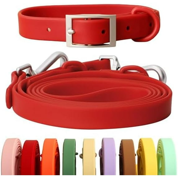 Dog Collar and Leash Set, Durable Waterproof Dog Leashes Collars, 5 ...