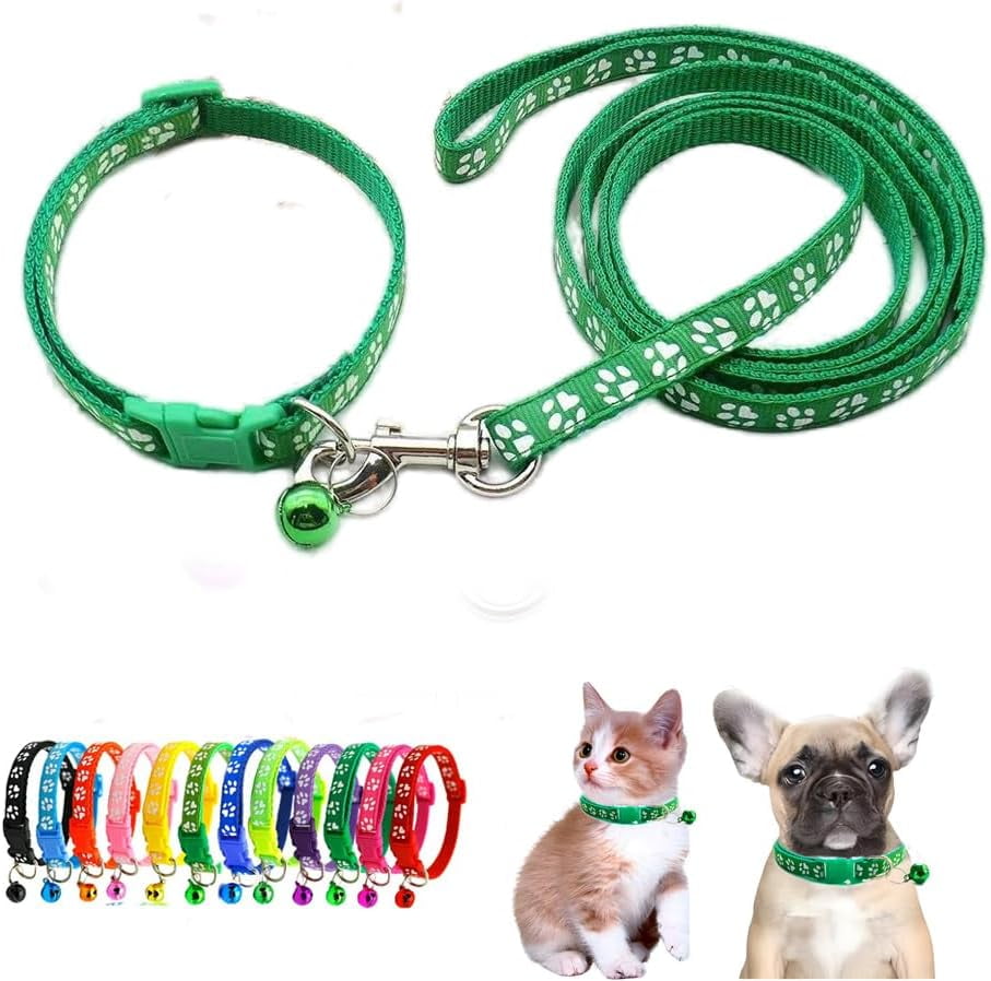 Dog Collar with Bell Leash Set,Nylon Basic Reflective Puppy Collars ...