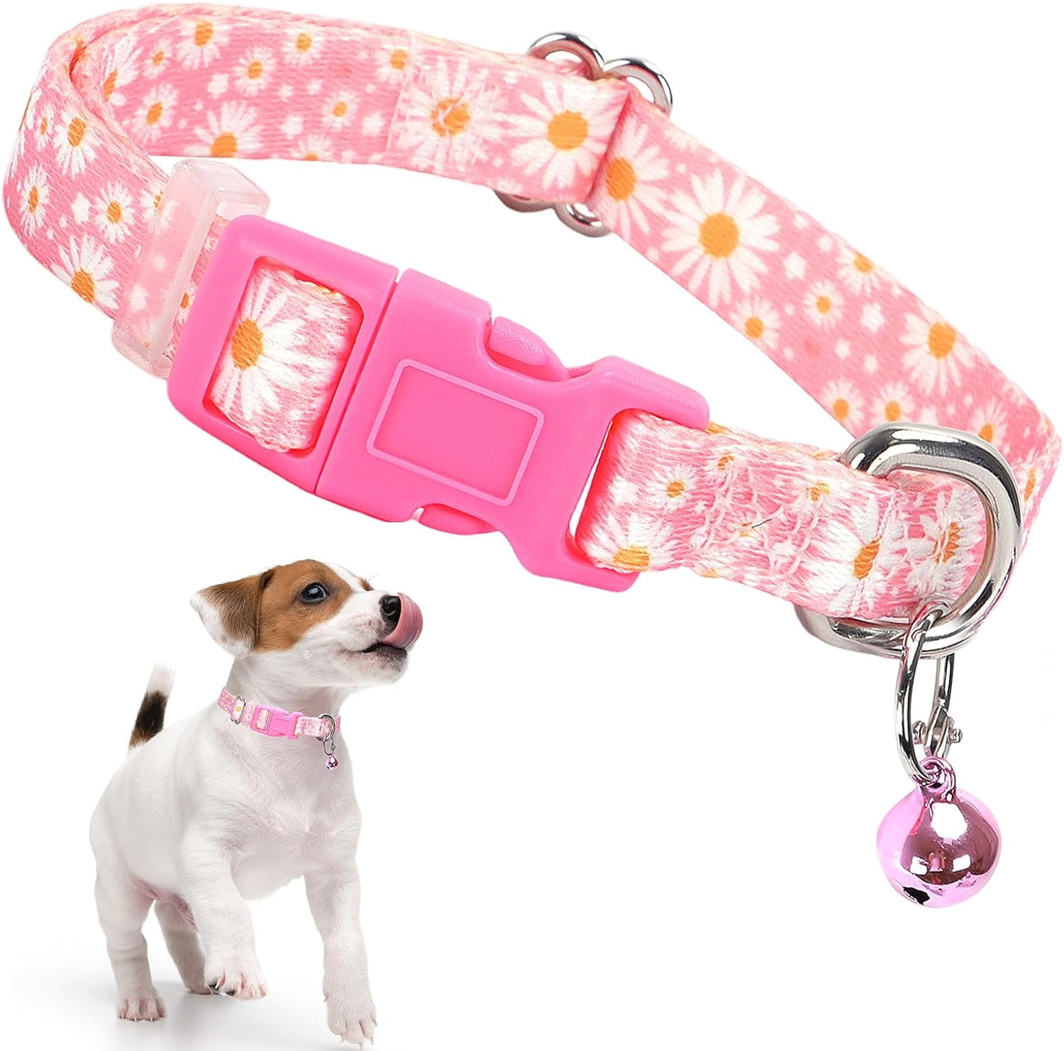 Dog Collar with Bell, Soft Adjustable Puppy Collar Tiny Cat Collars ...