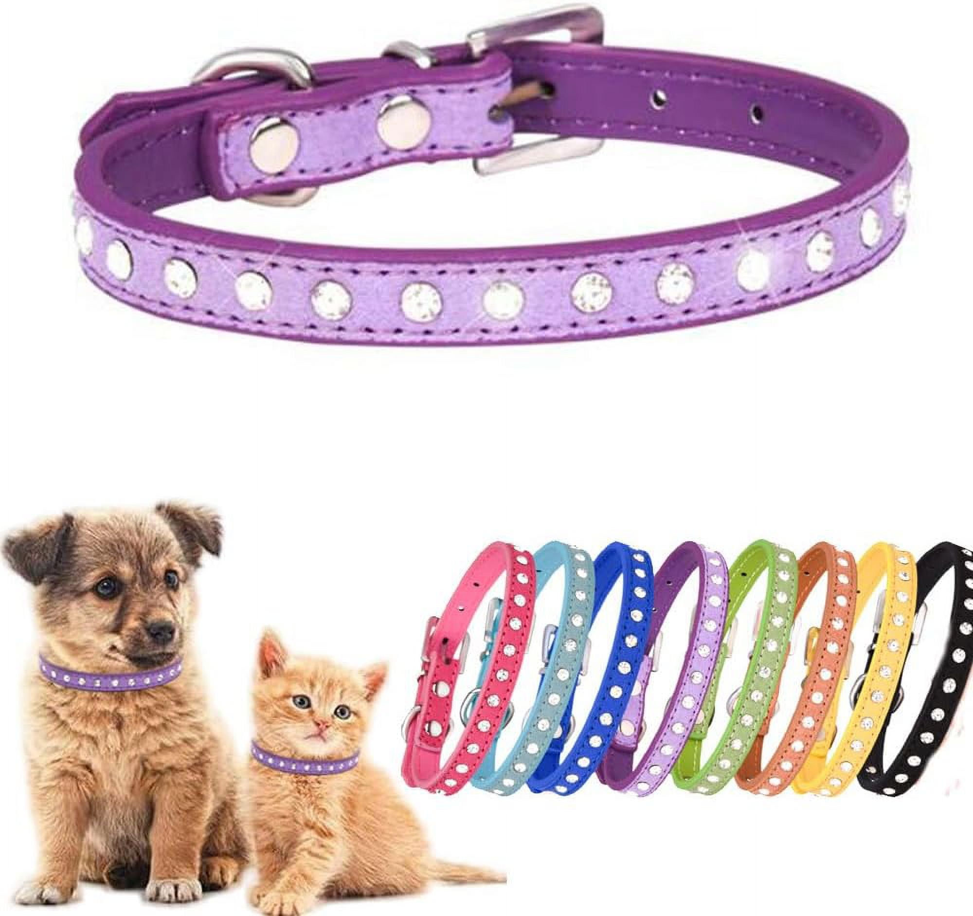 Dog Collar with Rhinestone, Girl Bling Cat Collars Diamond Puppy ...