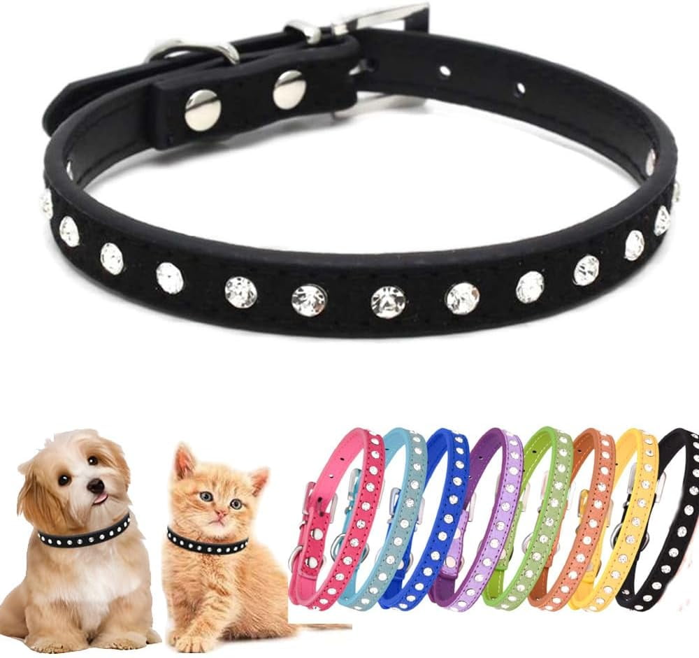 Dog Collar with Rhinestone, Girl Bling Cat Collars Diamond Puppy ...