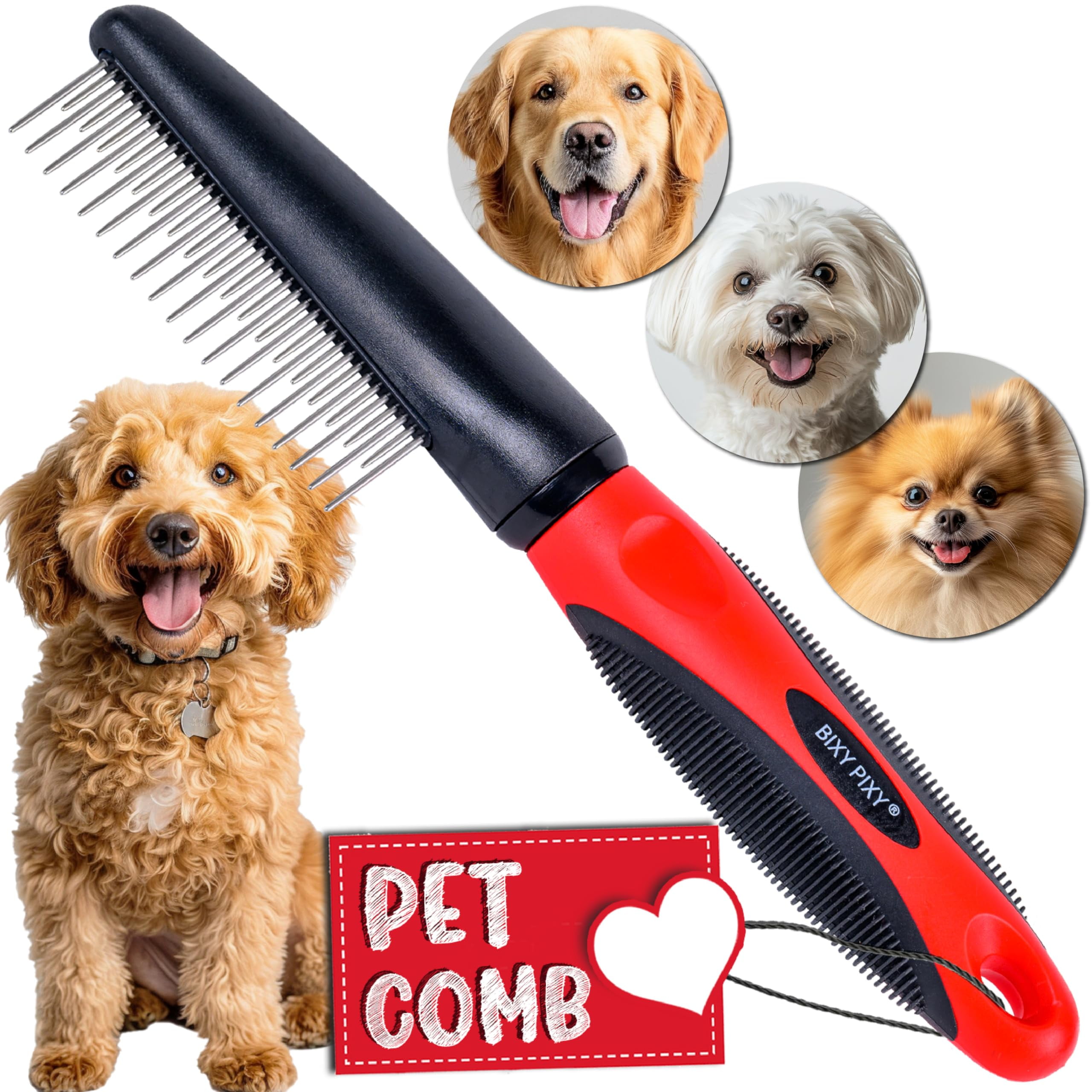 Dog Combs for Grooming YPF5 Small Dogs - Rotating Teeth 5-in-1 ...