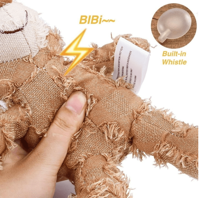 Dog Companion for Heavy Chewers- 2025 New Indestructible Robust Bear Dog Toy, Resistant Squeaky ...