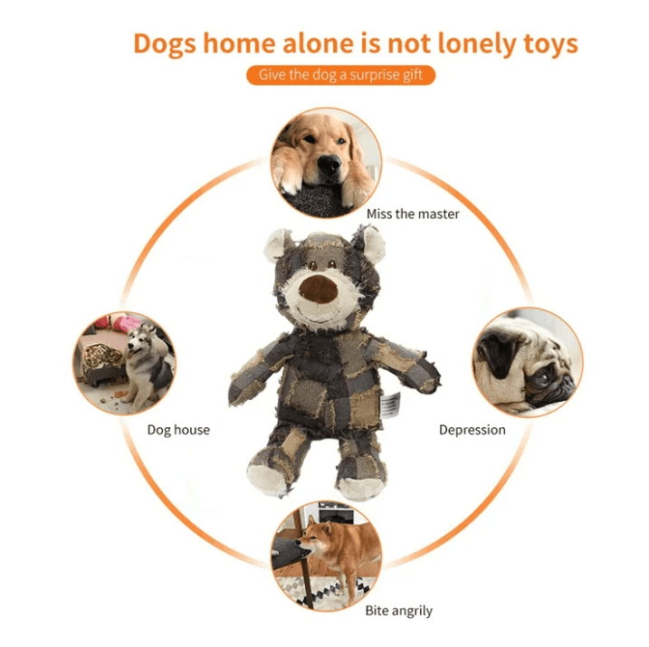 Dog Companion for Heavy Chewers- Indestructible Robust Bear Dog Toy ...