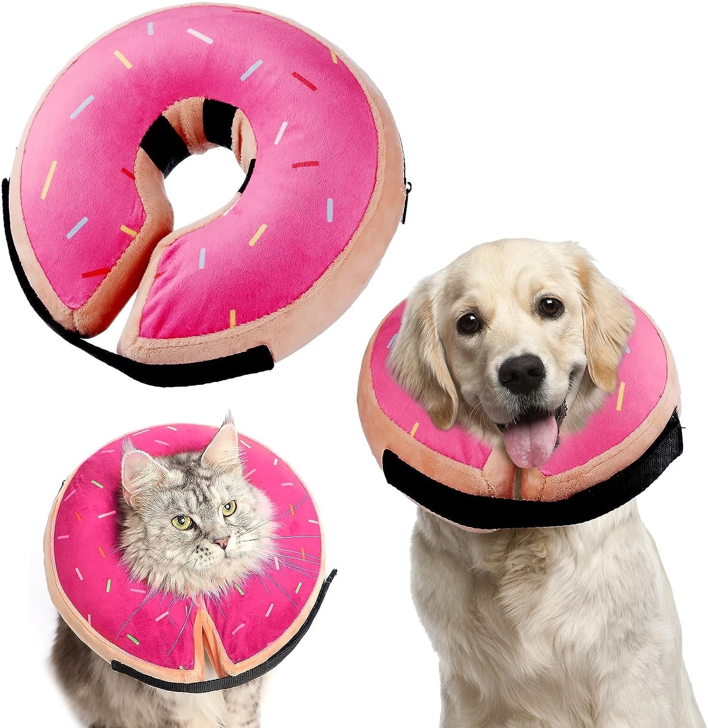 Walmart Dog Cone Collar, Soft & Inflatable, Protective Recovery Donut ...