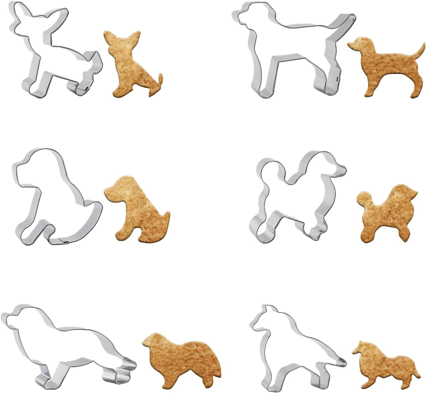 Dog Biscuit Cookie Cutters, 6-Piece Stainless Steel Set - Walmart.com