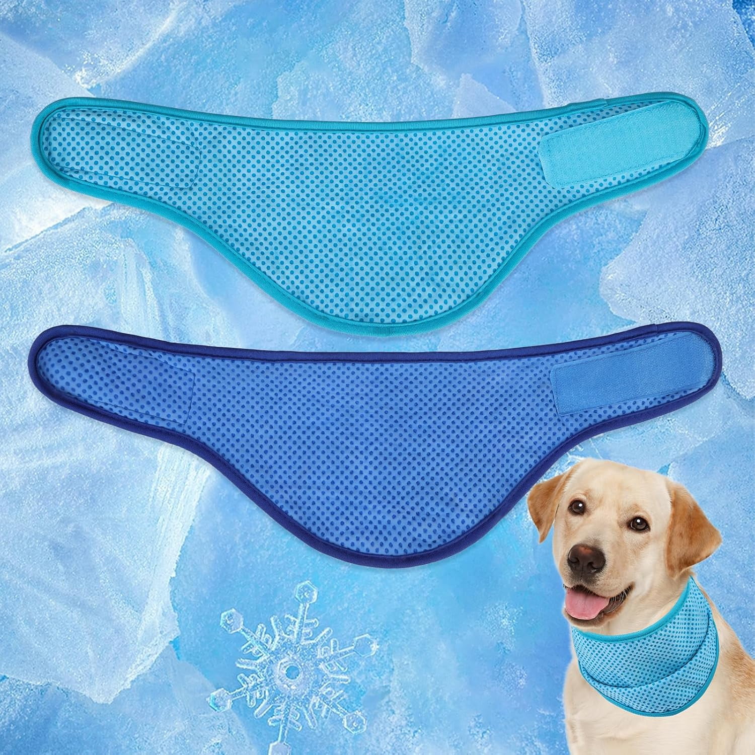 Dog Cooling Bandana - 2 Pack Instant Chill Out Pet Scarf Adjustable ...