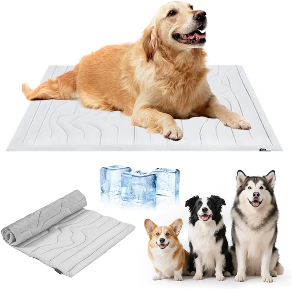 Dog Cooling Mat, 2025 Upgrade Summer Cooling Mat Sleeping Pad, Self ...