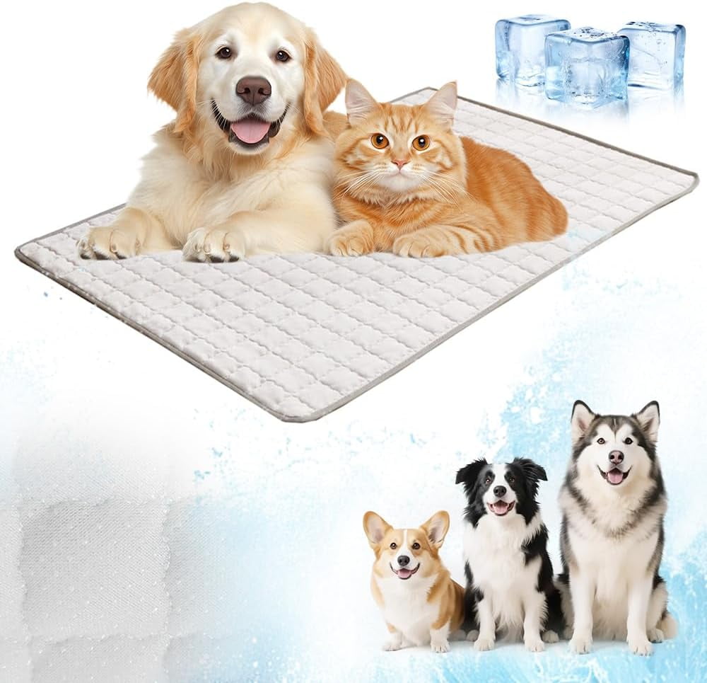 Dog Cooling Mat, 2025 Upgraded Pet Ice Silk Mats, Pet Cooling Pad for ...