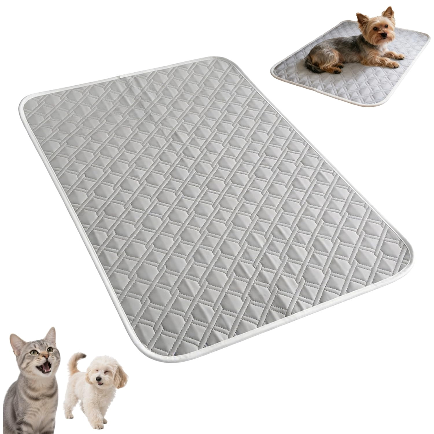 Dog Cooling Mat for Indoor, Non-Slip Summer Pet Outdoor Bed, Washable ...