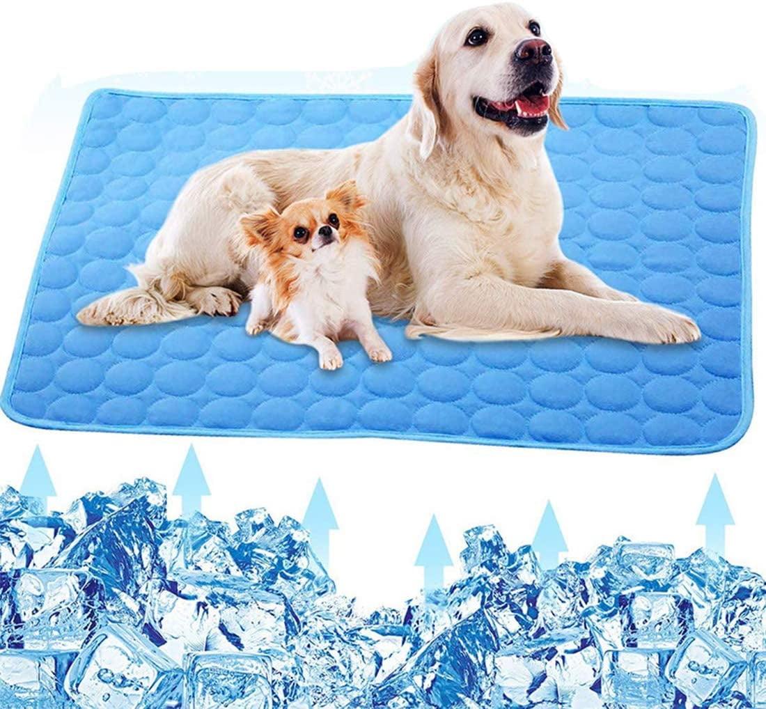 "JINJIU Dog Cooling Mat, Breathable Ice Silk Washable Summer Pet Pad ...